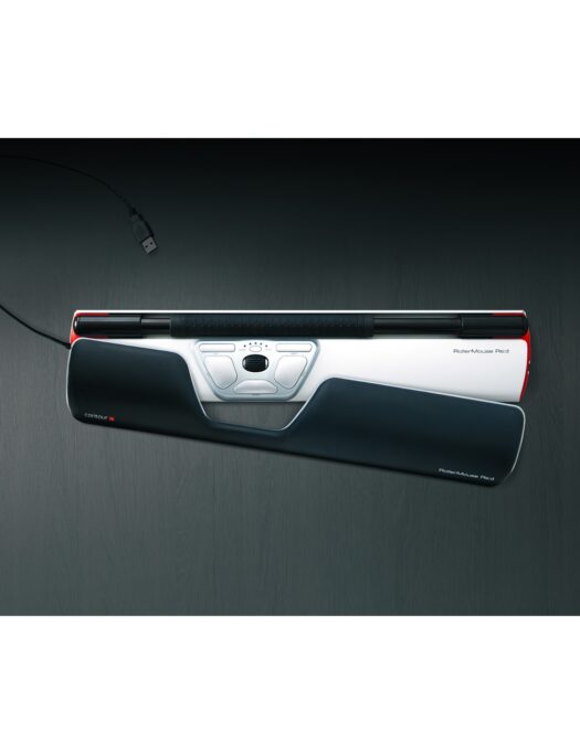 Contour RollerMouse Red, textured roller bar for increased control.