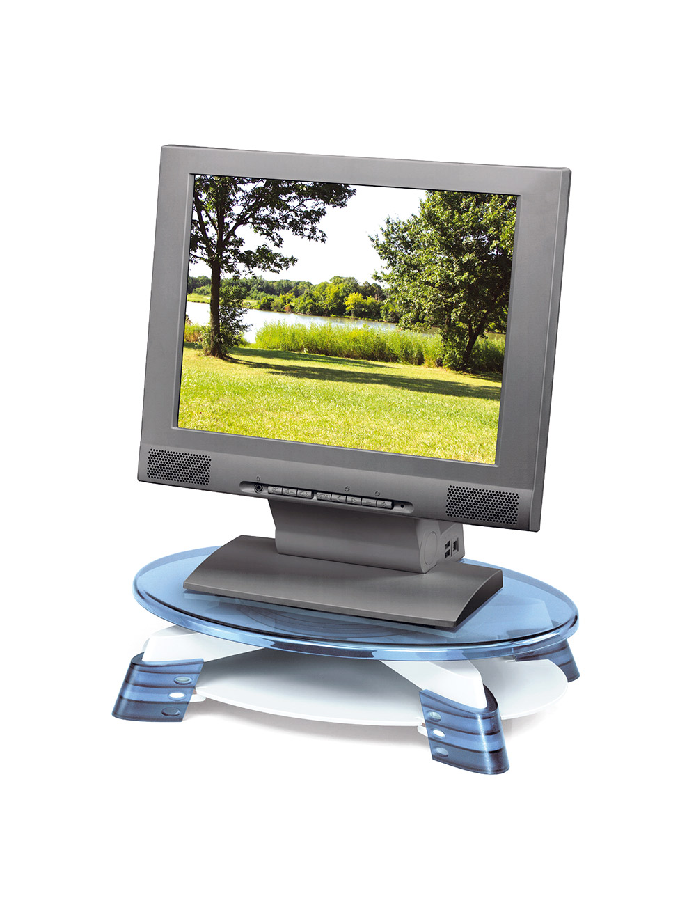Swivelling Flat Screen Monitor Raiser, share the viewing of their screen