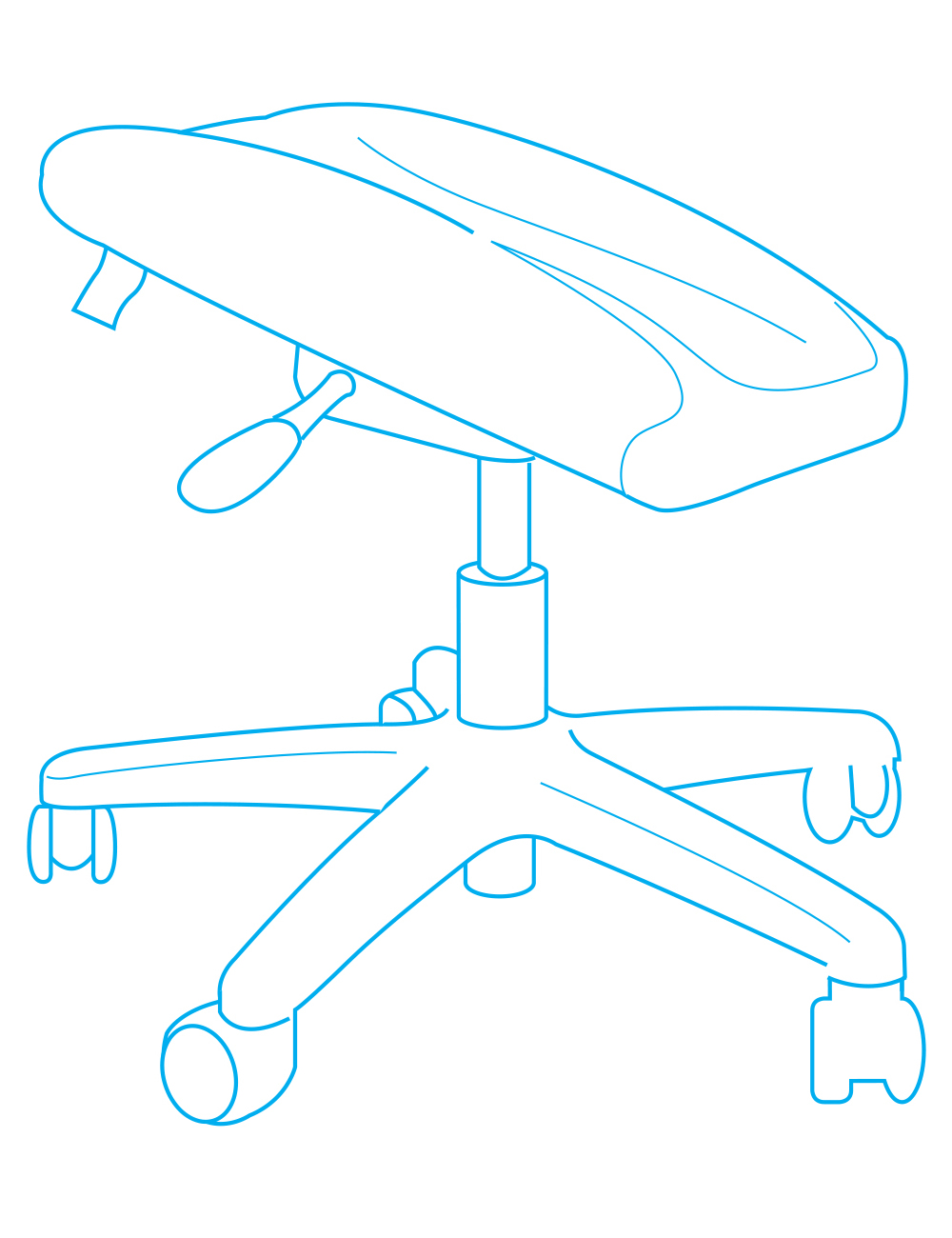 Adapt actyv Single Leg Support Stool, Height and tilt adjustable